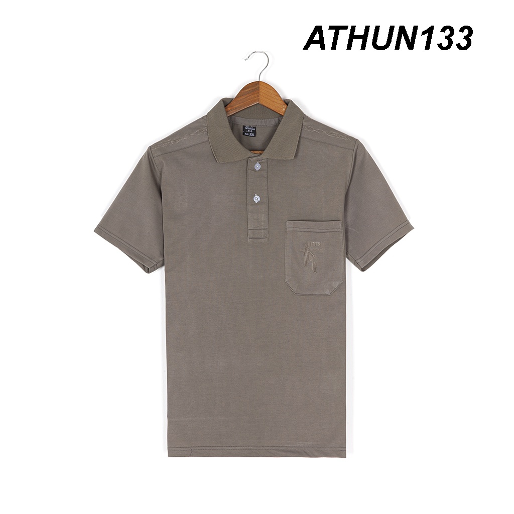 Middle-aged men's short-sleeved polo shirt with embroidered shoulders ...