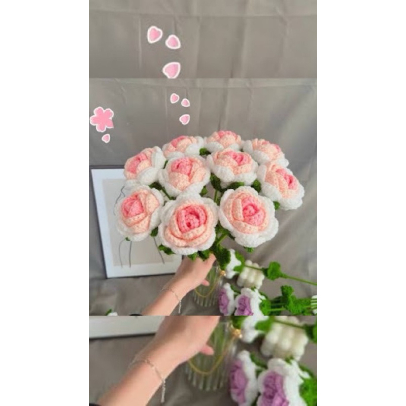 Handmade wool roses (Odd 1 flower) | Shopee Malaysia
