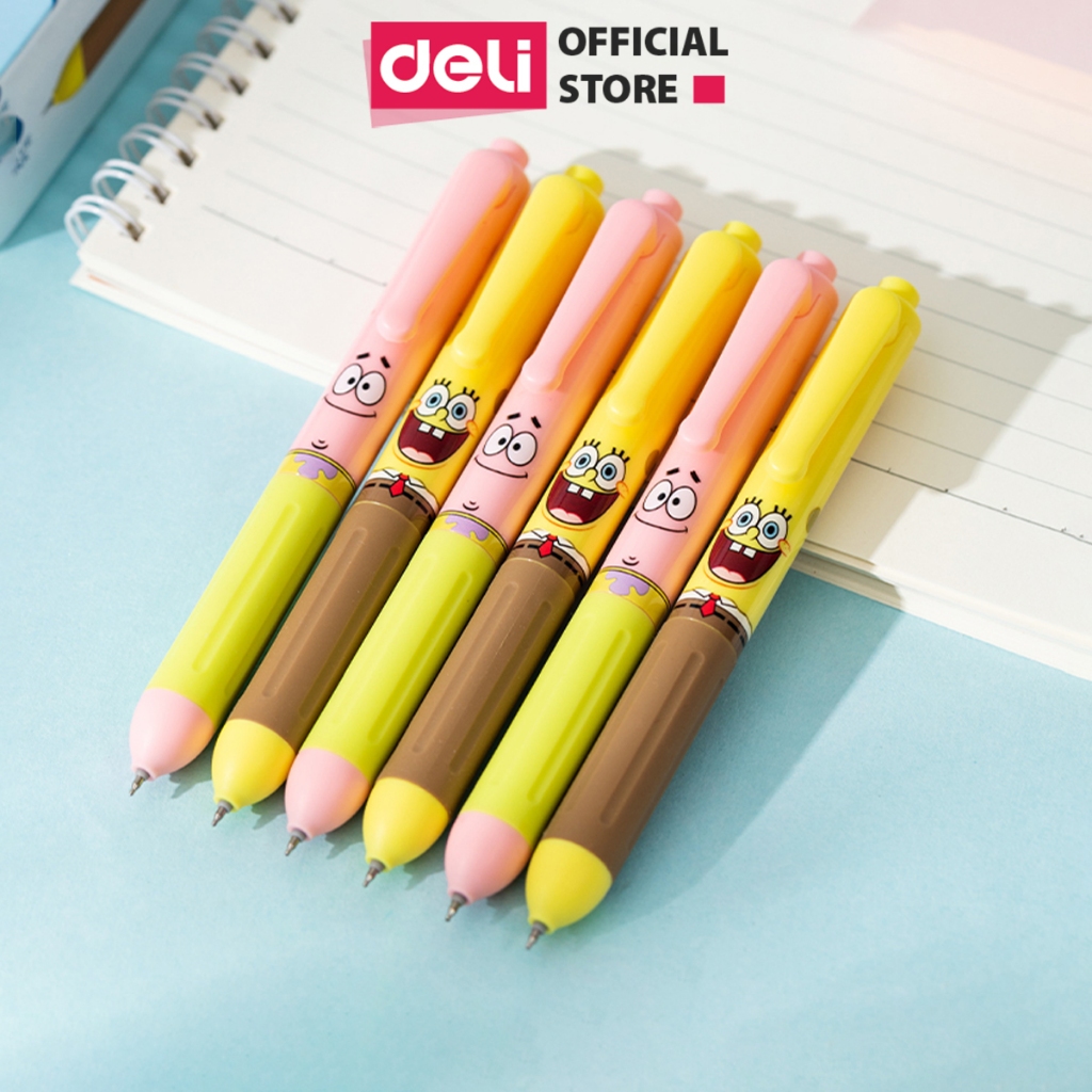 Genuine Deli SpongeBob Fat Pen, 0.5mm Nib Gel Ink, Blue/Black, Cute ...
