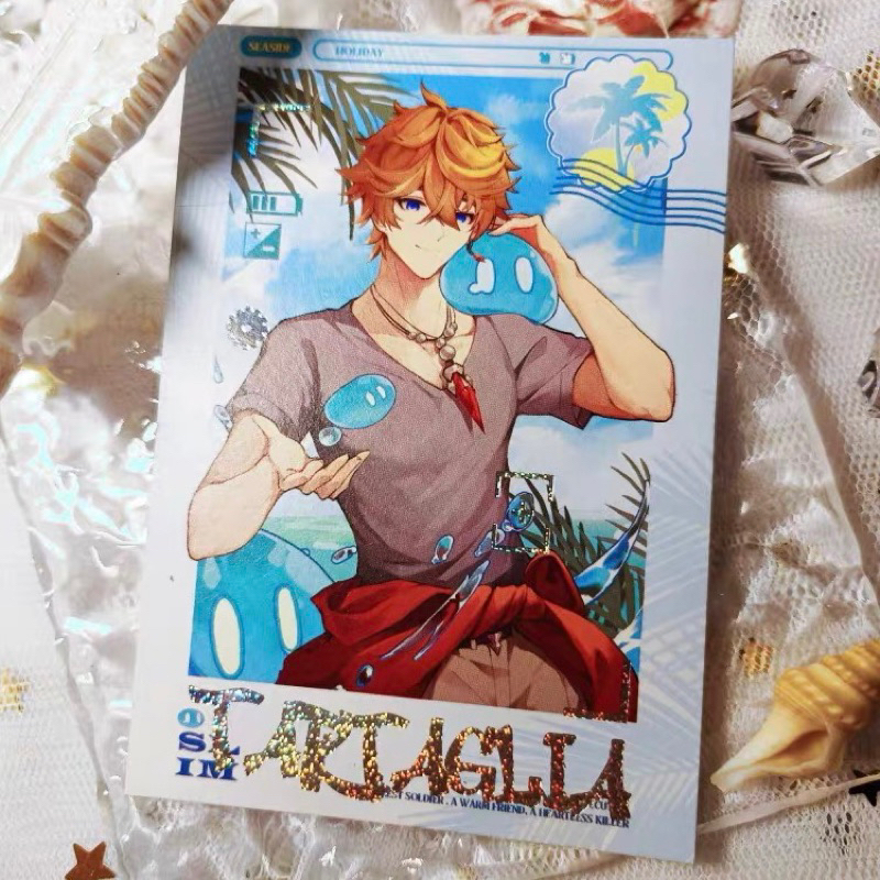 (Available) Genshin Impact Childe Holiday pola corner Card, copyrighted ...
