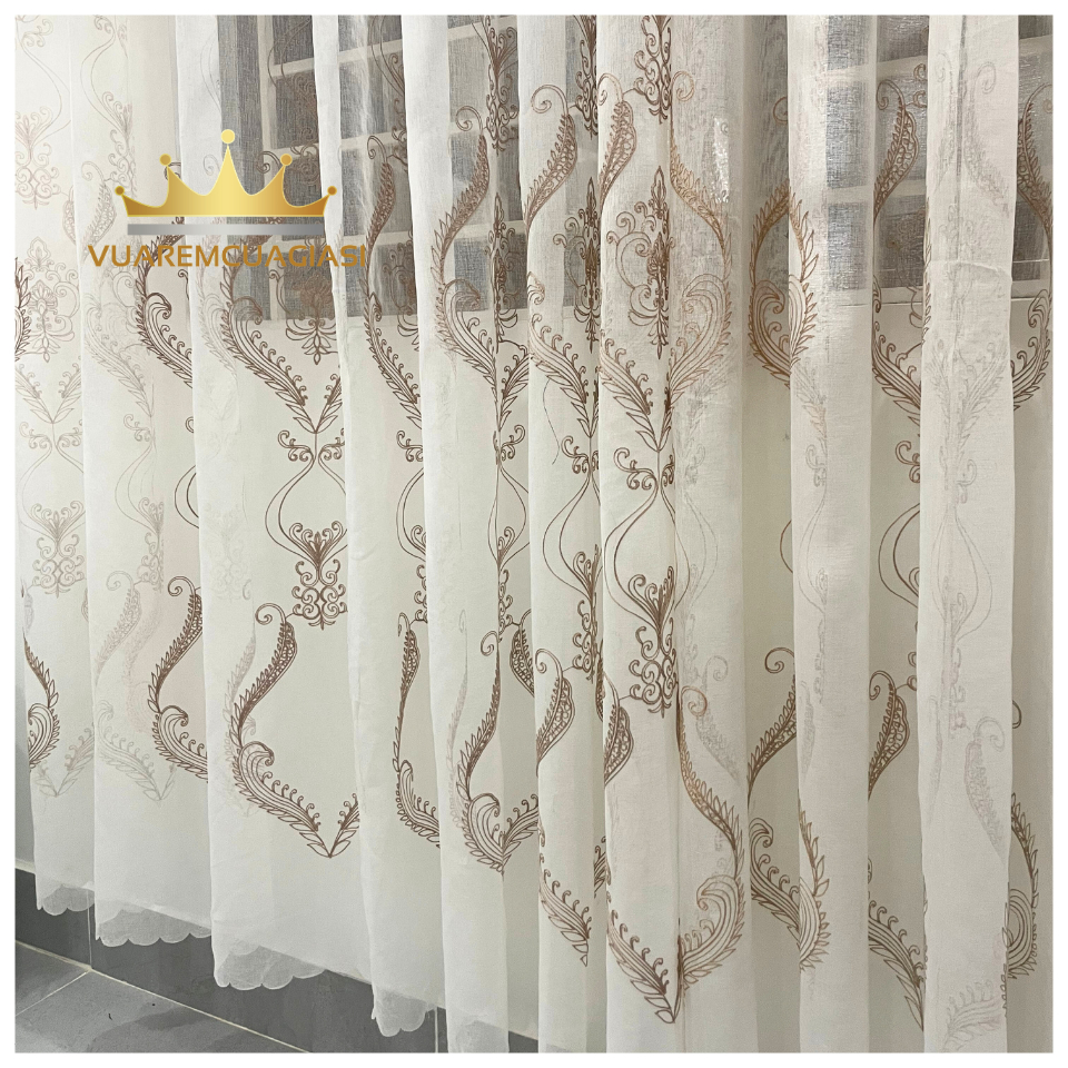 High-class Decorative Chiffon Curtains With Embroidered Motifs, Thick ...
