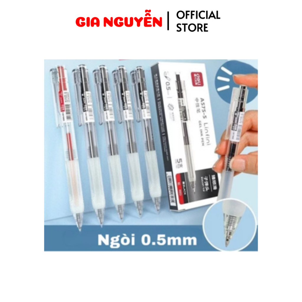 Water ballpoint pen gel pen Deli office press ink pen black ink 0.5mm ...