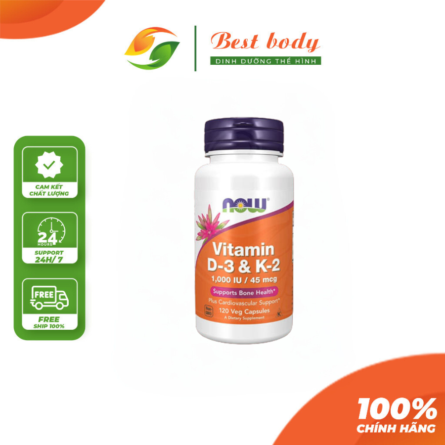 Now Vitamin D3 + K2 1,000 IU / 45 mcg (120v) Oral Tablet Prevents ...