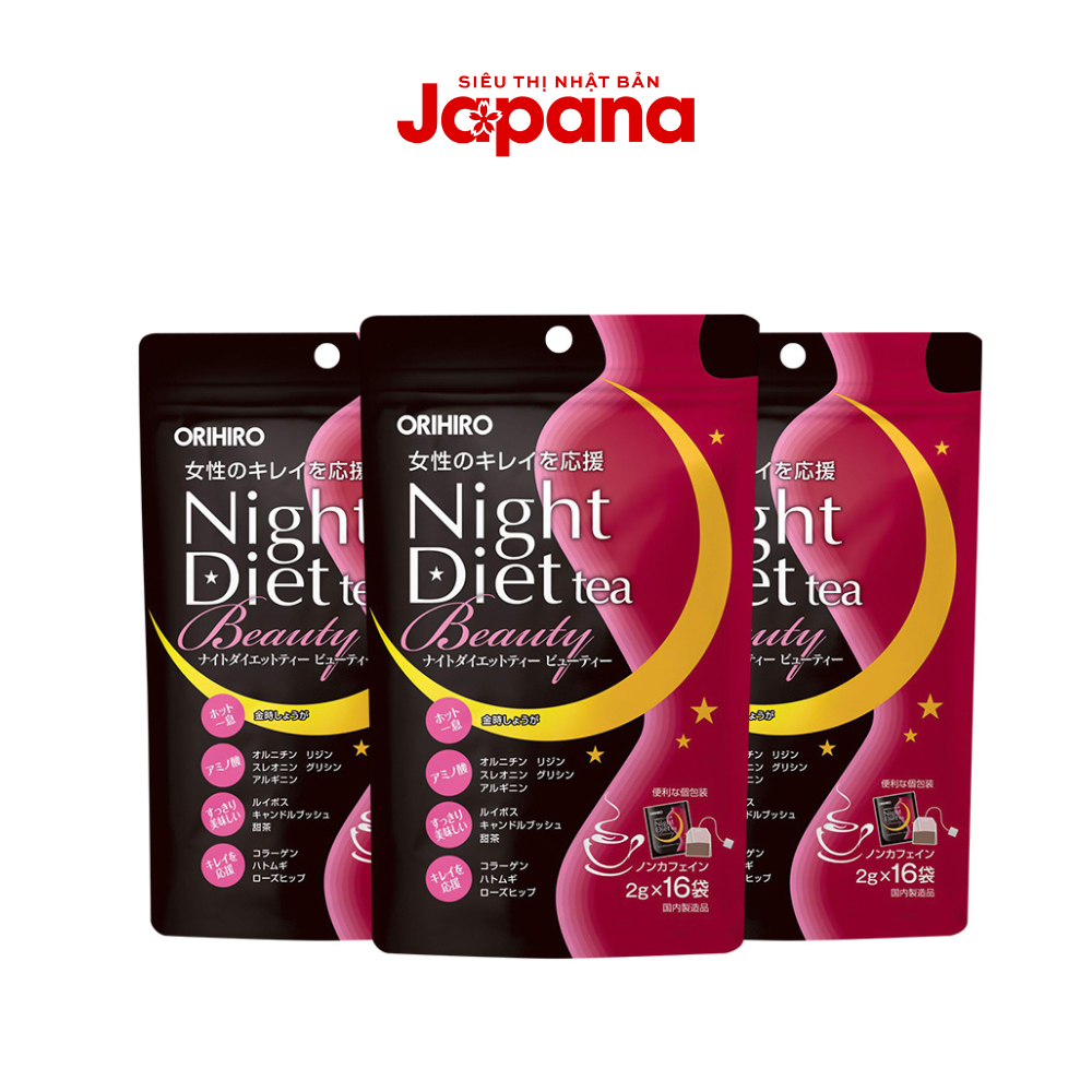 Combo of 3 weight loss Tea bags to beautify skin at Night Orihiro Night Diet Tea Beauty (16 ...