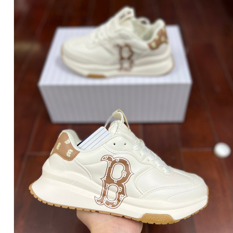 MLB Chunky Runner Classic Monogram BOSTON RED SOX ' Biege Shoes - Cream ...