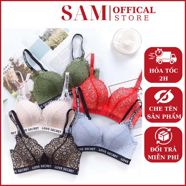 Women's 2-Strap Seamless Lace Bra with Super Sexy Bust Lift - SAM93 A3 ...