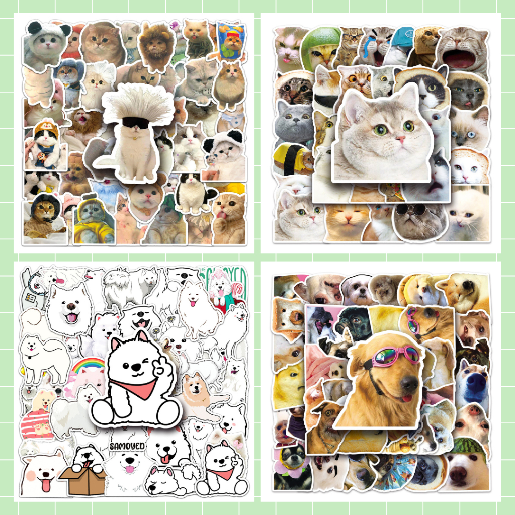 Set Of 100 Stickers Cat, Lovely Puppy, Waterproof Stickers To Decorate ...