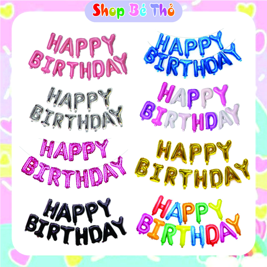 Happy Birthday 13 Letter Balloon Set, Colorful HPBD Balloon Float for ...