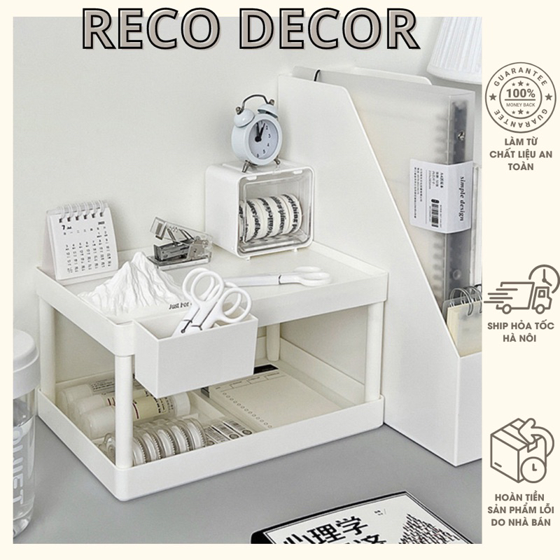 MUJI Mini White 2-Tier Plastic Desk Shelf Neat Study Desk Decor Desk ...