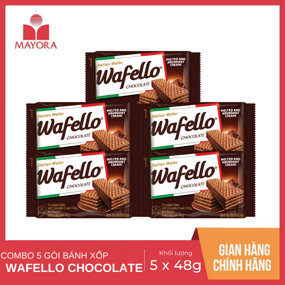 COMBO 5 PACK OF WAFELLO CHOCOLATE Sponge Cake 48G | Shopee Malaysia