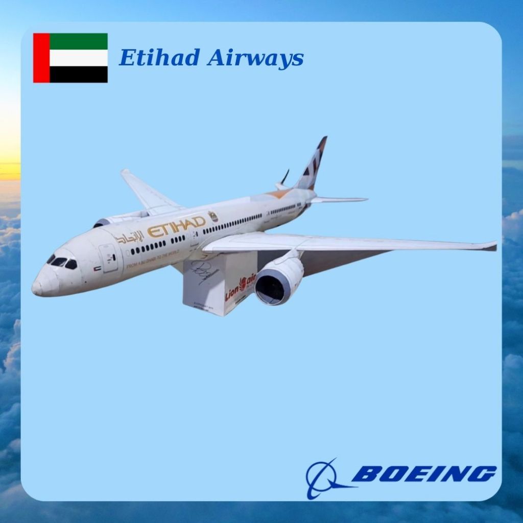 Boeing 787-9 Etihad Airways Commercial Airplane Paper Model | Shopee ...