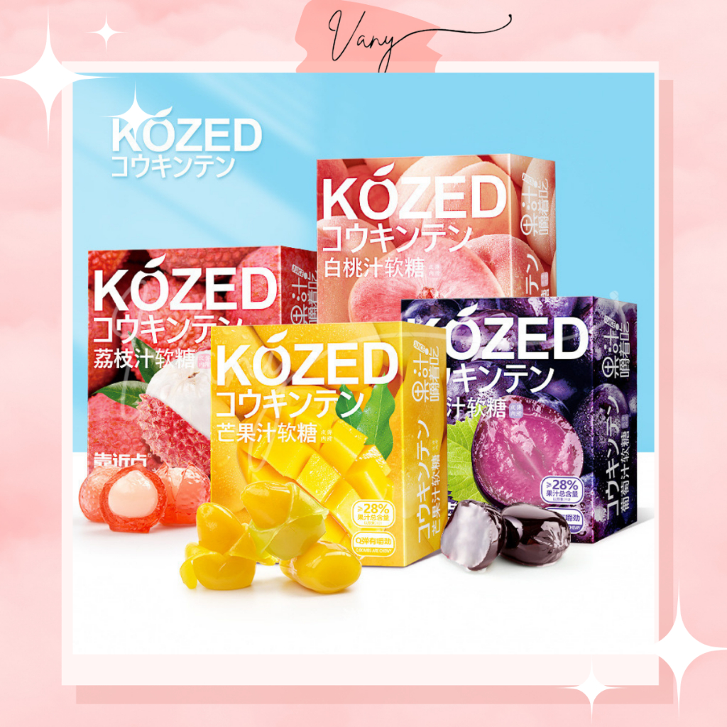 Kozed Peeled Fruit Gummy Candy Flavors 5 Hot Hit Natural Fruits ...