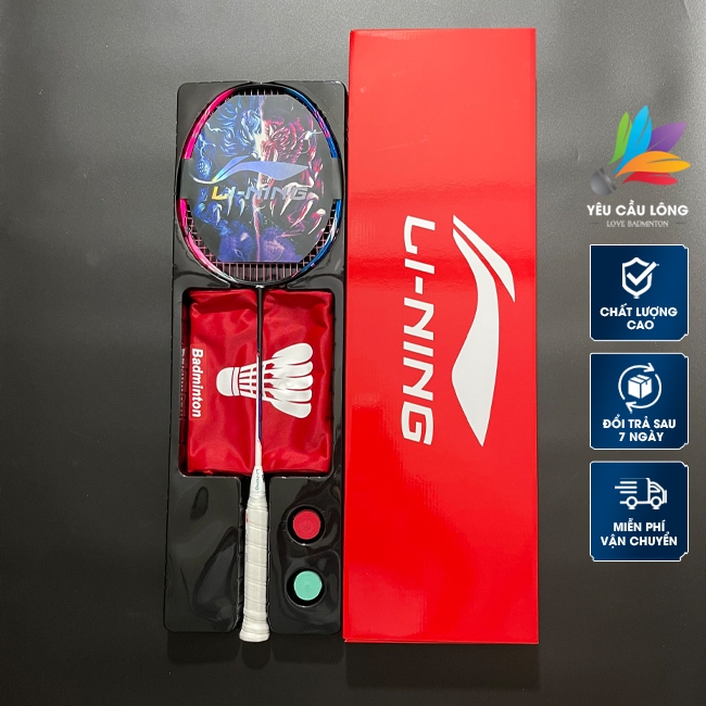 Lining Halbertec 8000 Badminton Racket Full Box - Power String, Handle ...