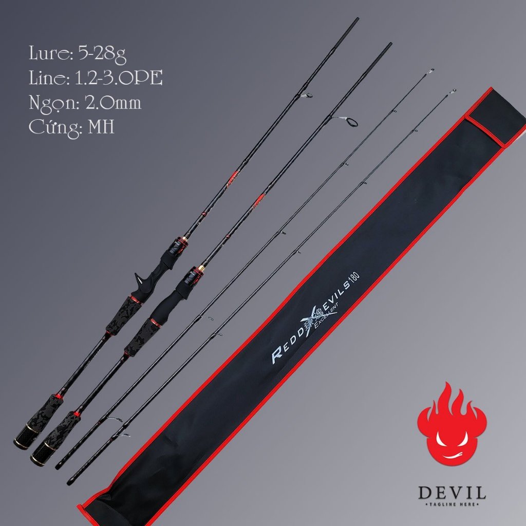 Red Devil Carbon Twist X Full Body 2-Piece Lure Fishing Rod - CL2K099 ...