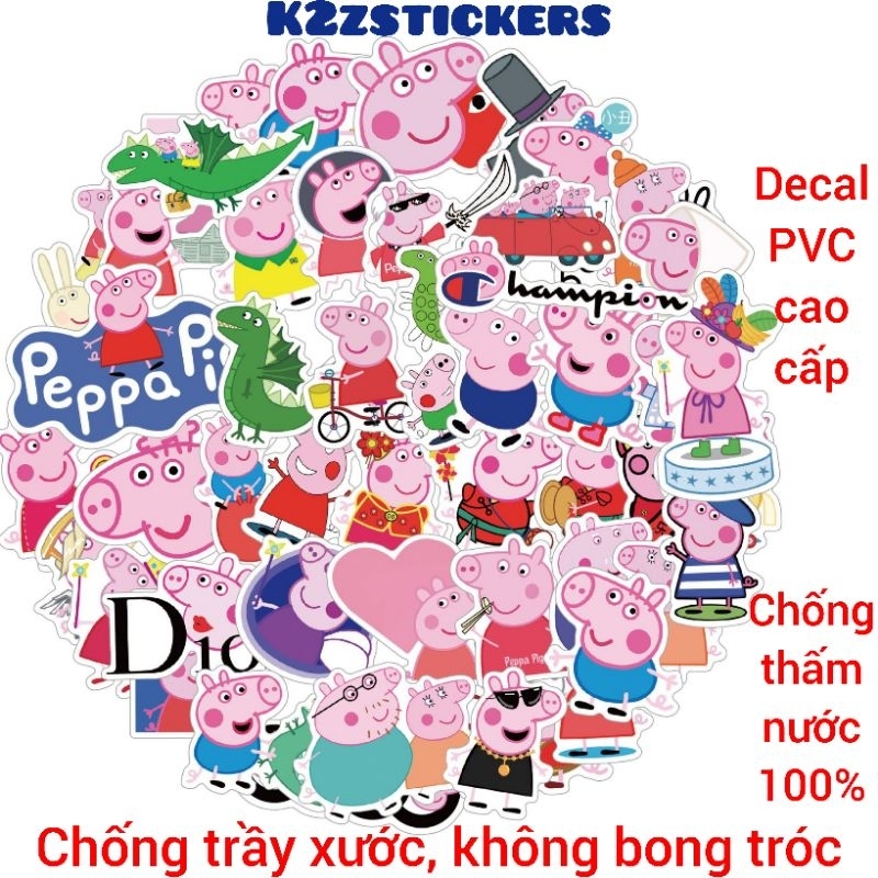 Set of 51 fun peppa pig stickers for children to decorate phones ...