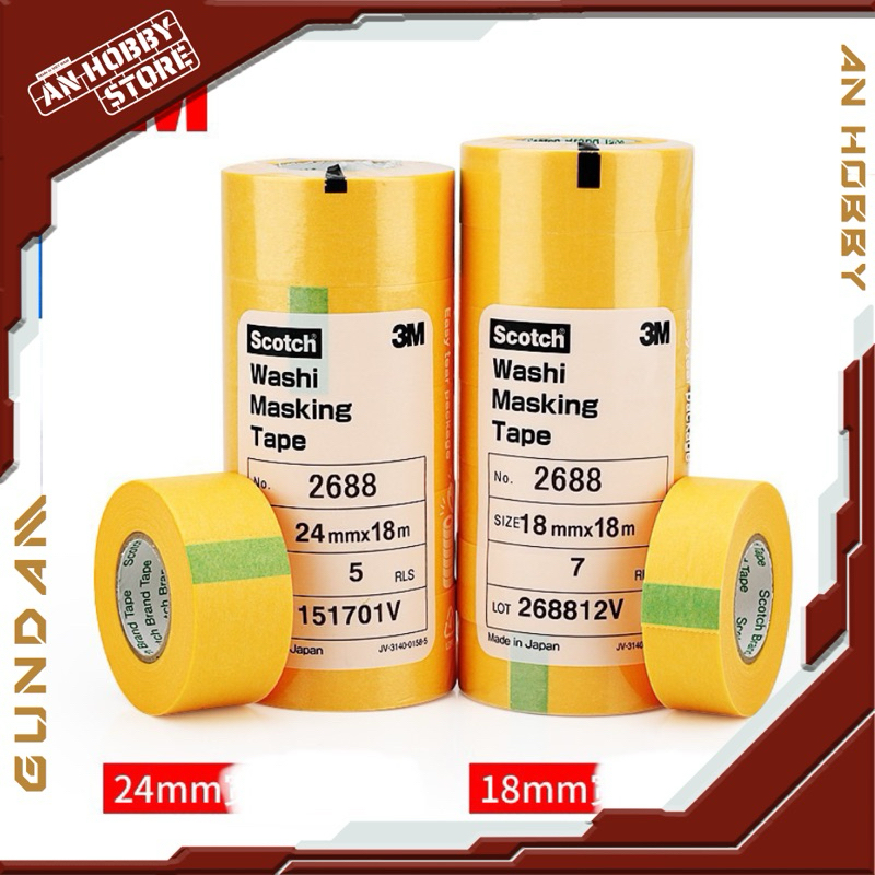 3m PAPER ADHESIVE TAPE 18x18, 24x18 MASKING TAPE COVER MODEL PAINT ...