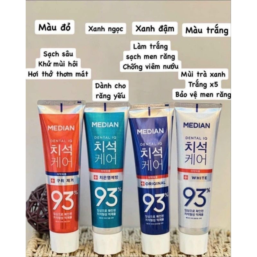 Median Dental Iq 93% Korean Fresh Teeth Whitening Toothpaste (120g ...