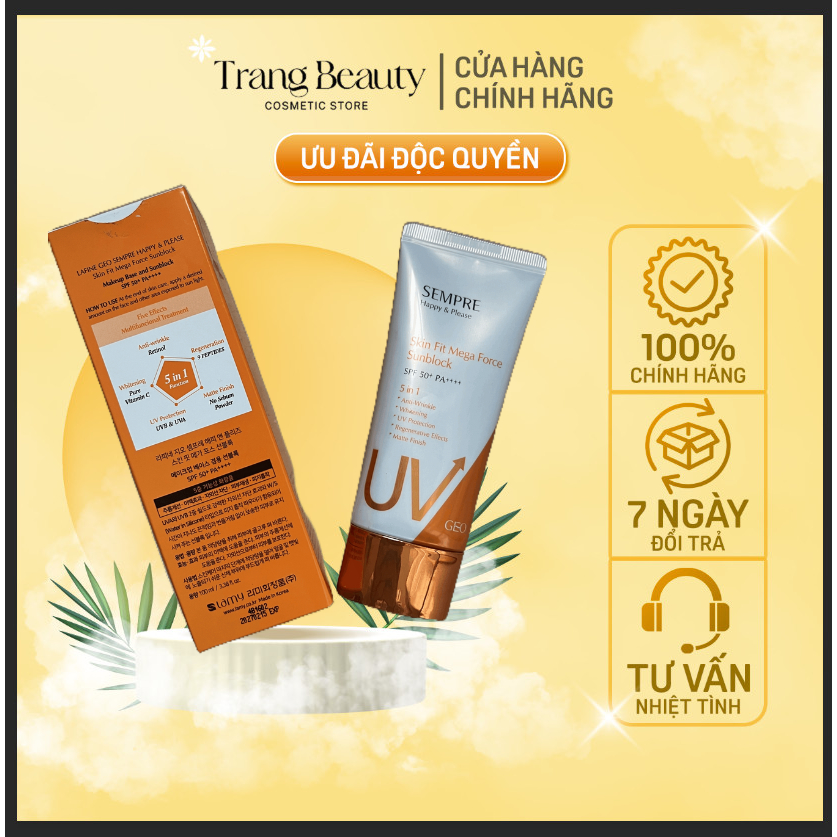 (NEW Model 2024) Geo Happy Sunscreen & Please Skin Fit Sunblock SPF50 ...