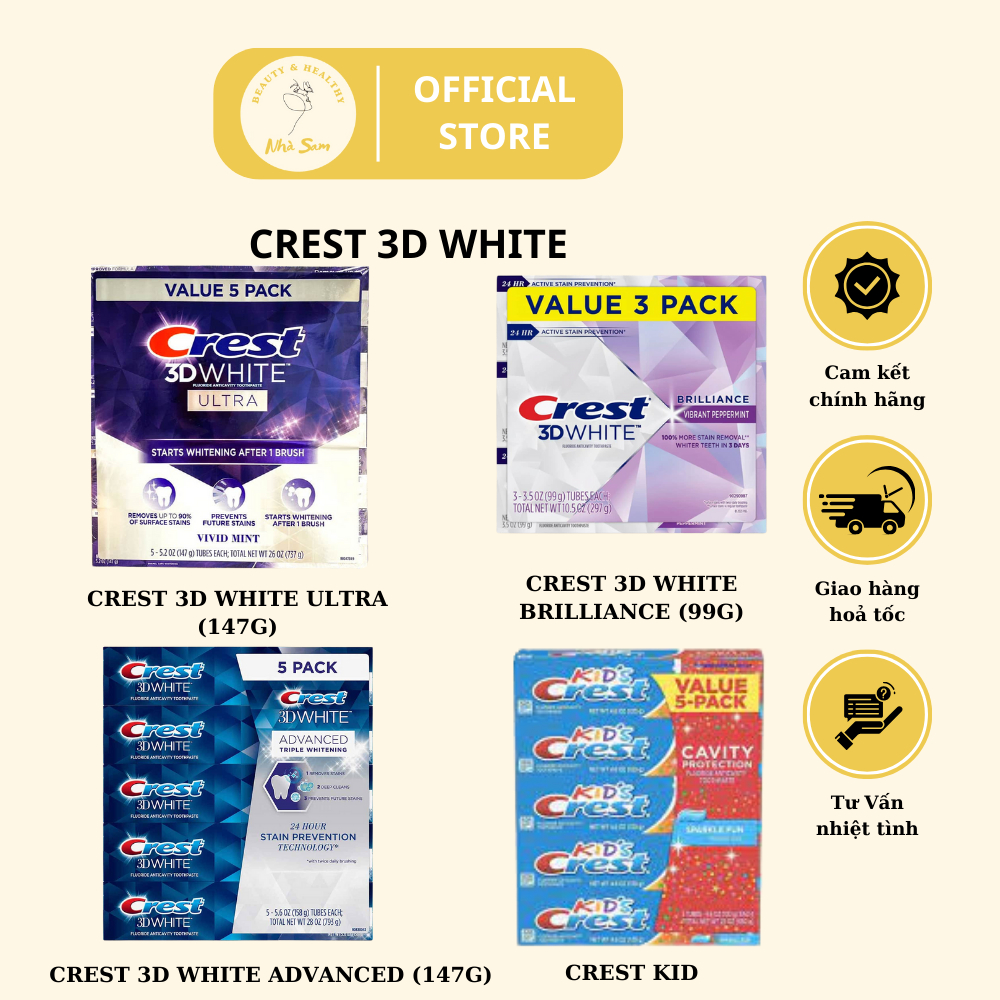 Crest 3D White Toothpaste Helps Remove Stains, Whiten Teeth, Clean Mouth, Freshens Mouth ...