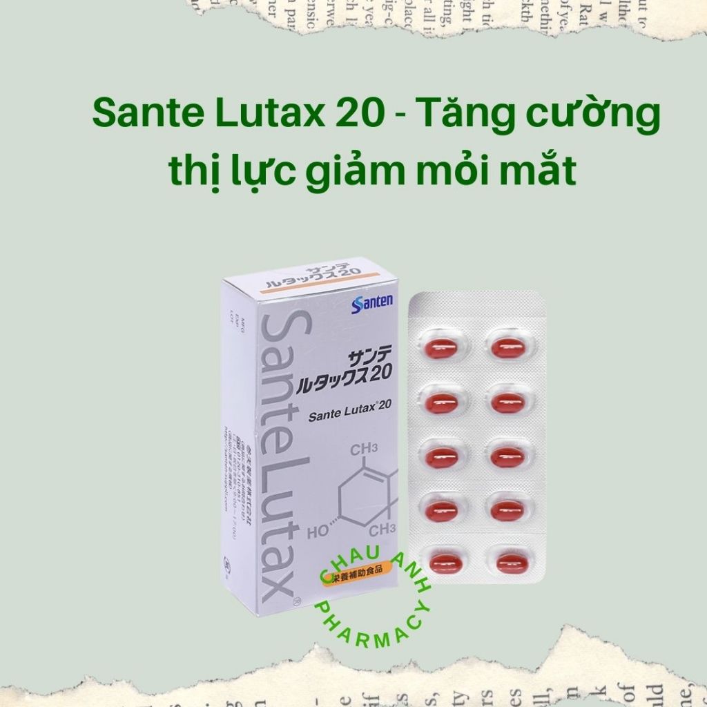 Sante Lutax eye supplements 20 mg box of 30 pills and Sante Lutax 15 ...