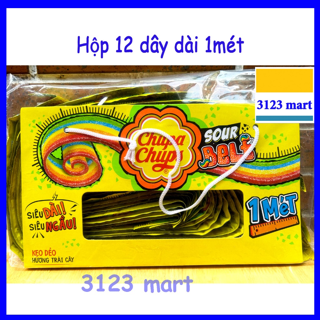 (expiry Date 06/2026) (Box of 12) Sour Belt Chupa Chups rainbow fruit ...