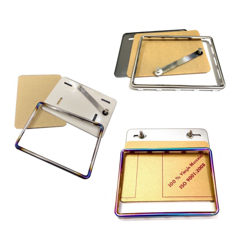 7-color Stainless Steel and Titanium License Plate Border Set with Mica ...