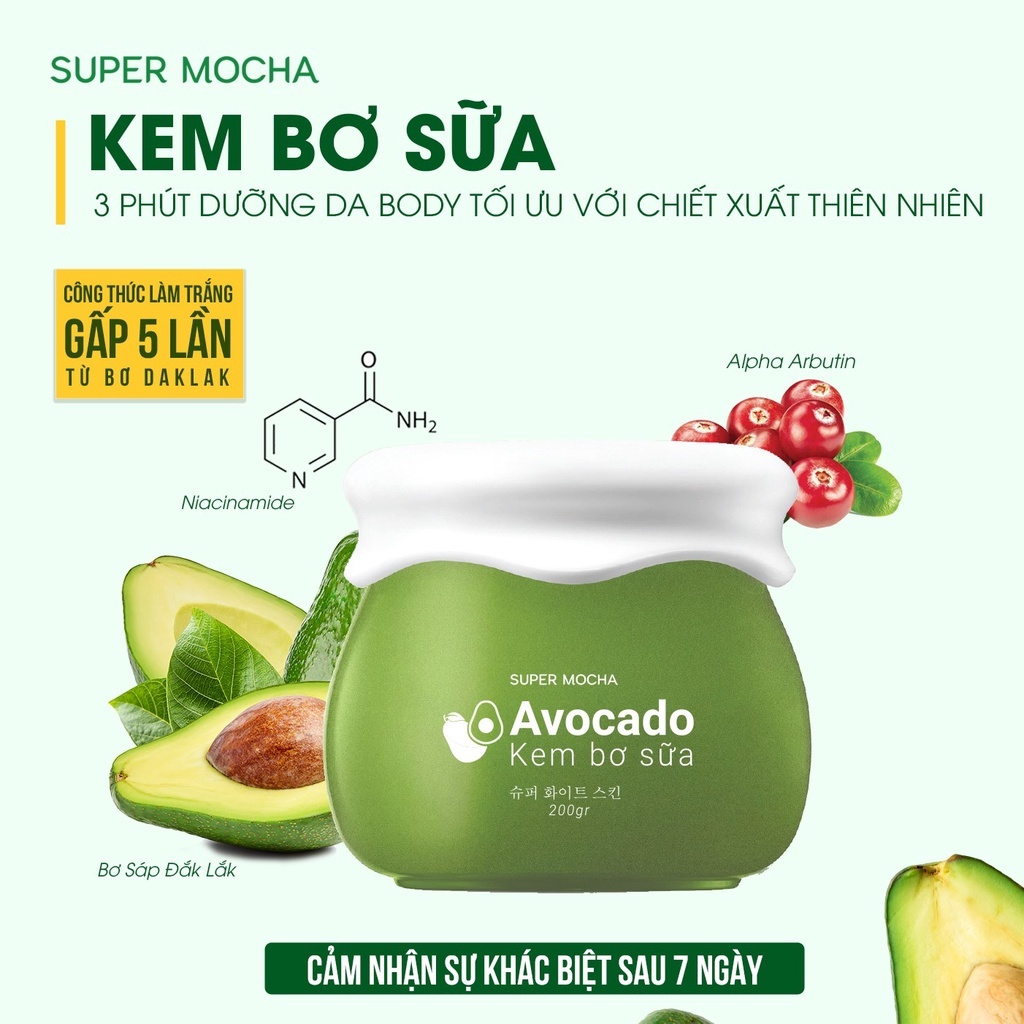 Mocha genuine AVOCADO BODY whitening CREAM evens skin tone, moisturizes ...