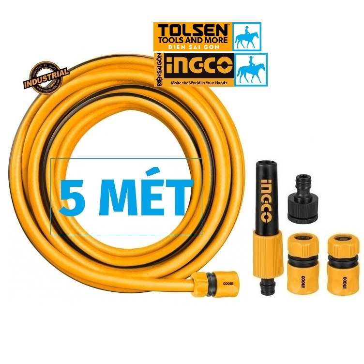 Ingco Set of 5 meters of PVC pipe Fi21 connecting garden hose HPH2001 ...
