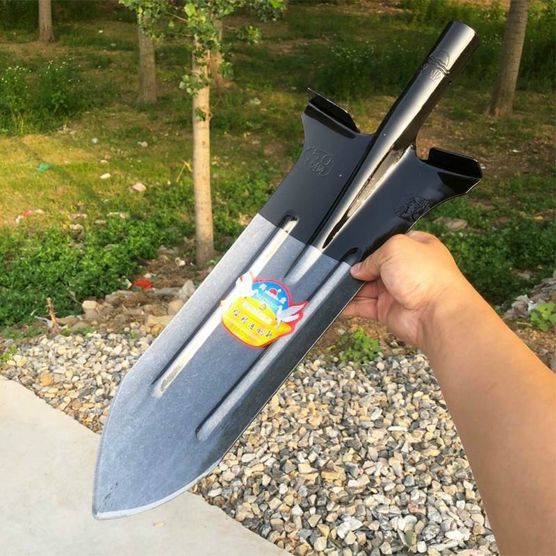 Garden shovel, long blade steel digging shovel with specialized pointed ...