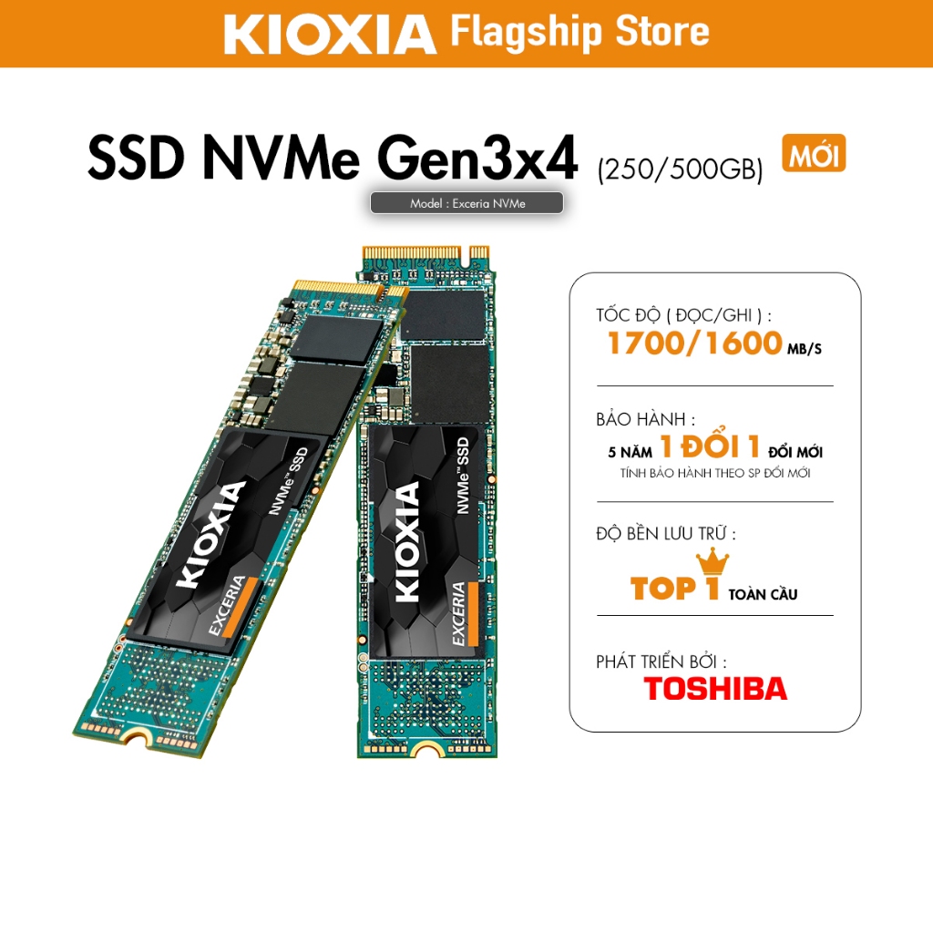 Kioxia M2 PCIe 3.0 NVMe Gen3x4 2280 SSD Hard Drive [ Exceria NVMe ...