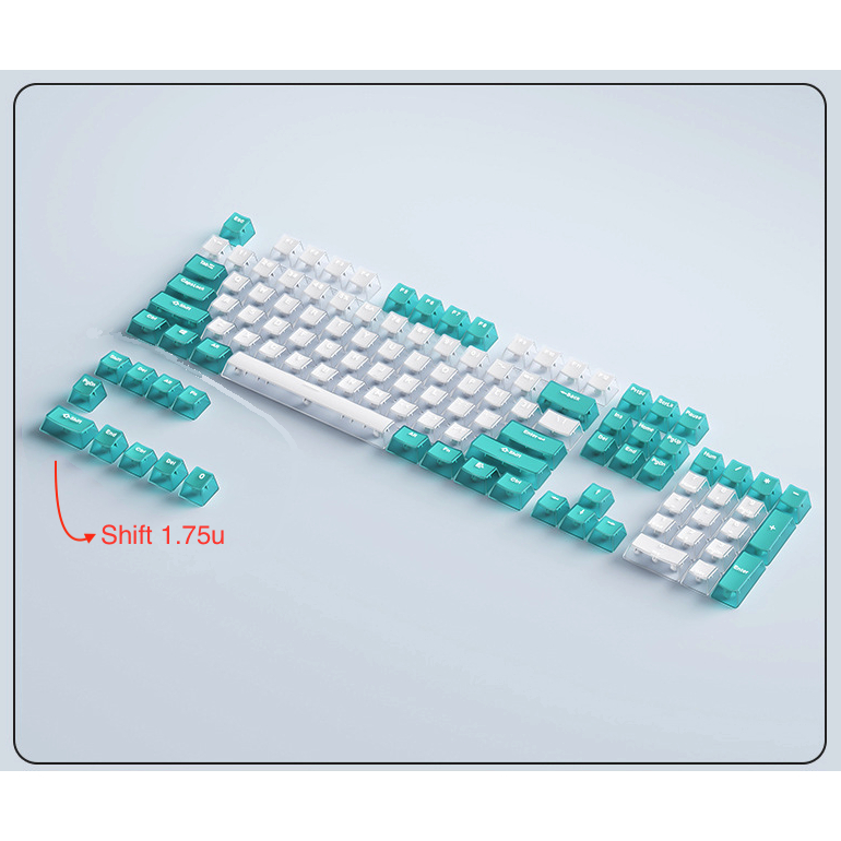 Cmk Keycap mechanical keyboard button through LED PBT Crystal White ...