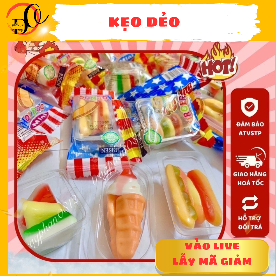 Mini Risen marshmallows shaped like hotdogs, burgers, sandwiches, ice ...