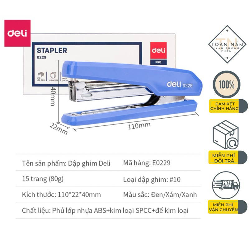 Deli 0229 stapler and stapler No.10 paper, | Shopee Malaysia