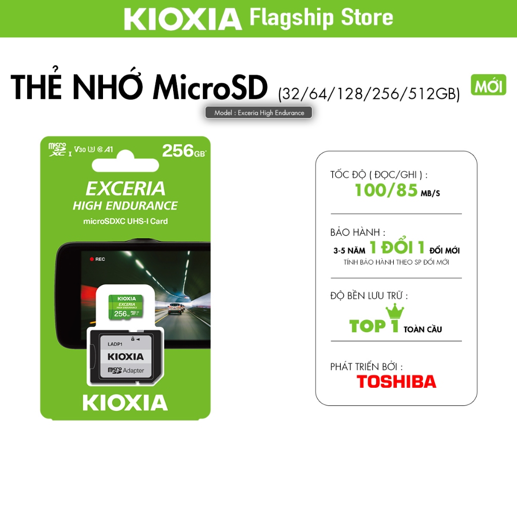 Kioxia MicroSD dash cam memory card [ MicroSD Exceria High Endurance ] - Genuine product (128GB ...