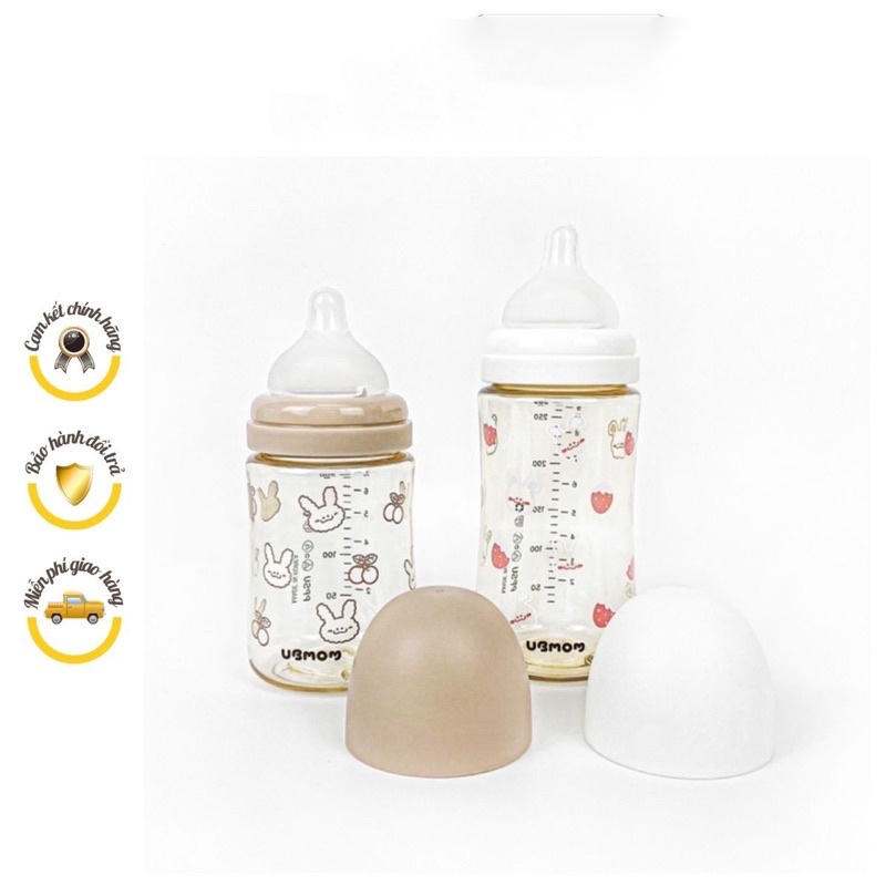Ubmom Korean milk bottles 2024 plain bottles, bottles with rabbit, dinosaur, dog, chrysanthemum ...