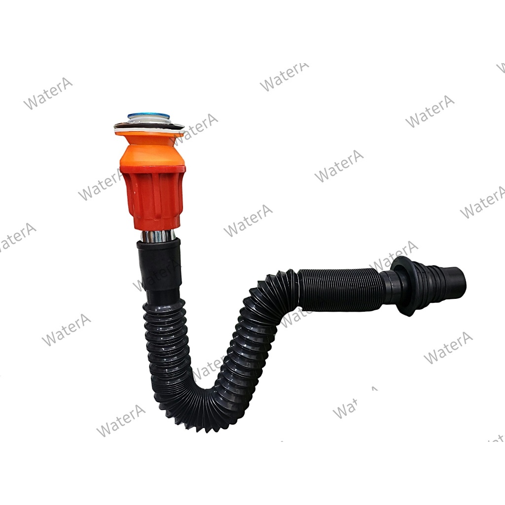 Black plastic pipe drainage siphon, sink and sink drain set | Shopee ...