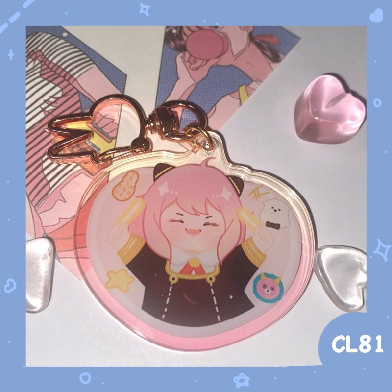 Anya Forger SPY keychain with color background 5cm | Shopee Malaysia