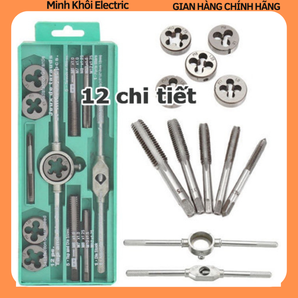 12-piece internal and external threading tap crank set, 12-piece ...