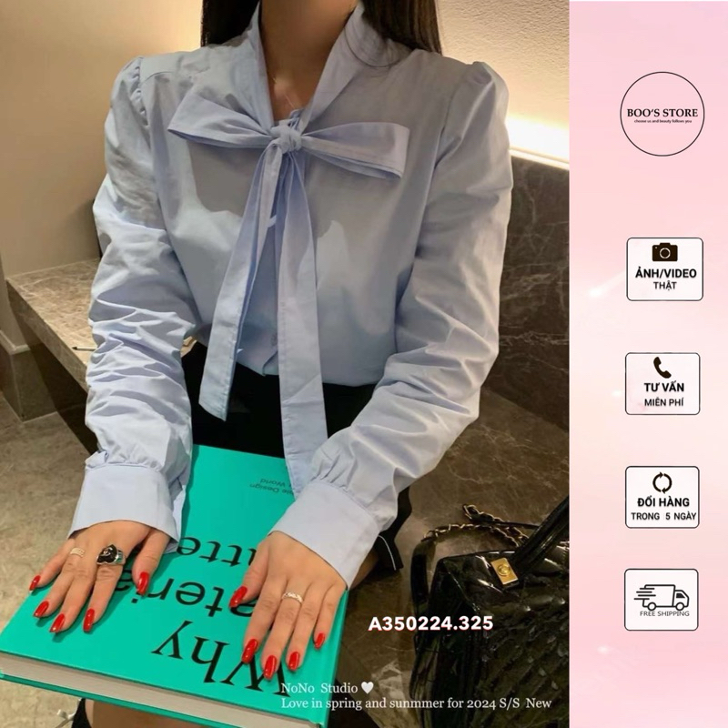 Korea Raw SOMI Shirt With Neck Bow Category 1 Real Photo | Shopee Malaysia