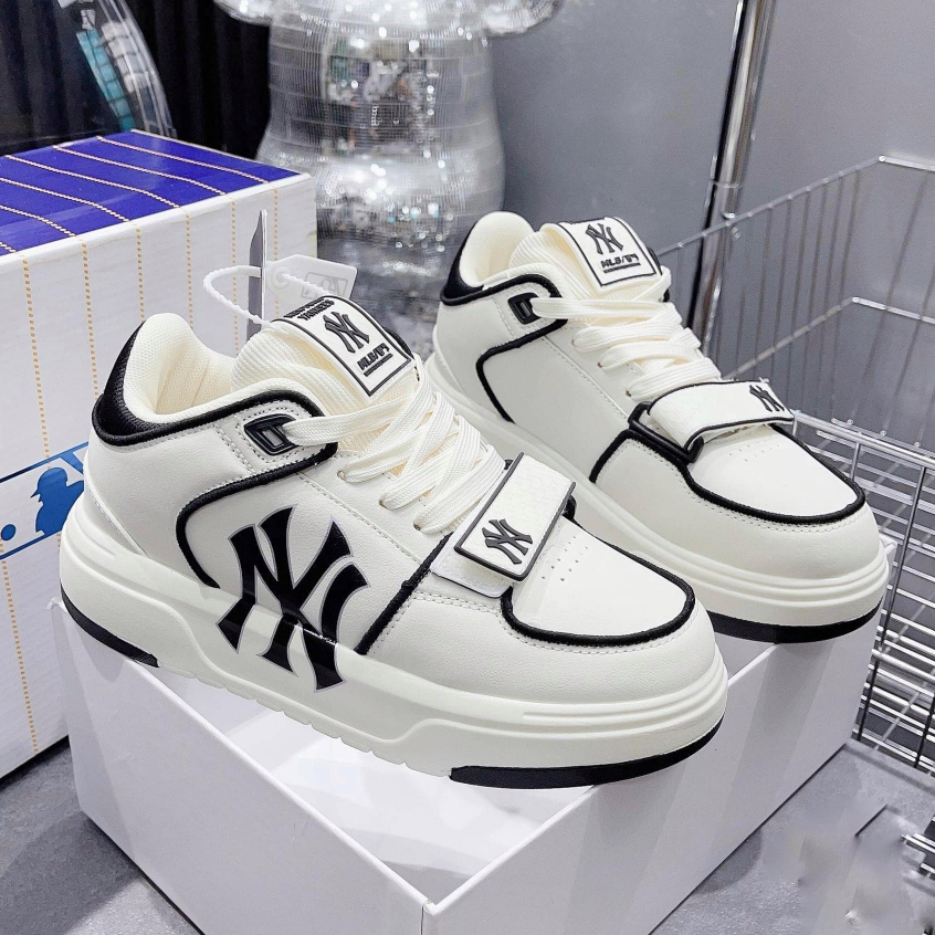 Mlb Chunky Liner Mid-cut Shoes, White Velcro MLB Shoes Best Version ...