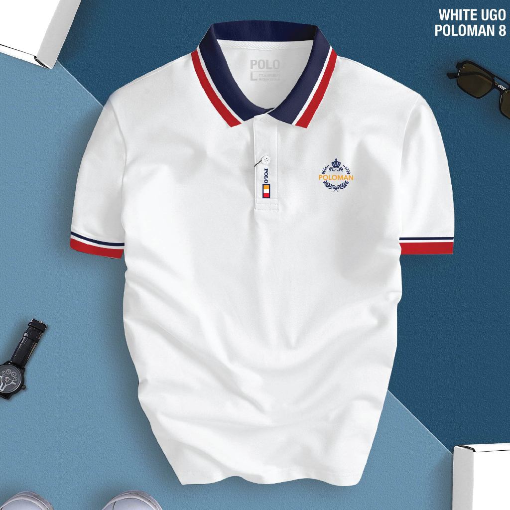 New POLOMAN Men's Turn-down Collar Polo T-shirt with CVC crocodile ...