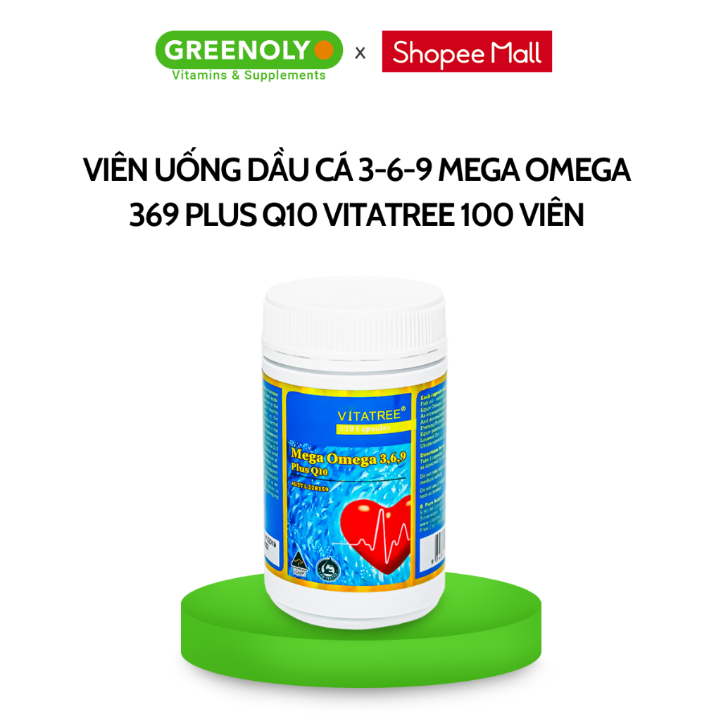Vitatree Mega Omega 369 Plus Q10 Fish Oil Pills 3-6-9 Heart and Brain ...