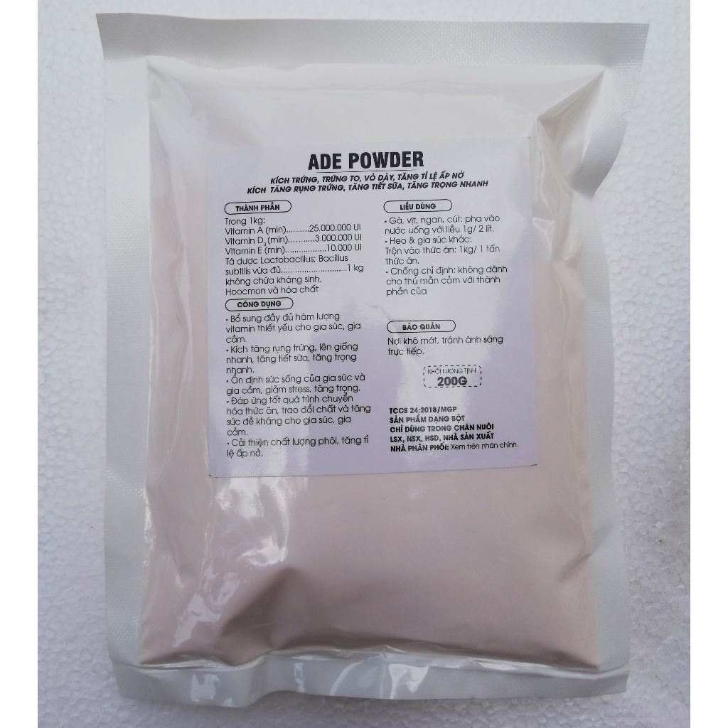 1 pack of ADE POWDER 200g Stimulates eggs, large eggs, thick shells ...