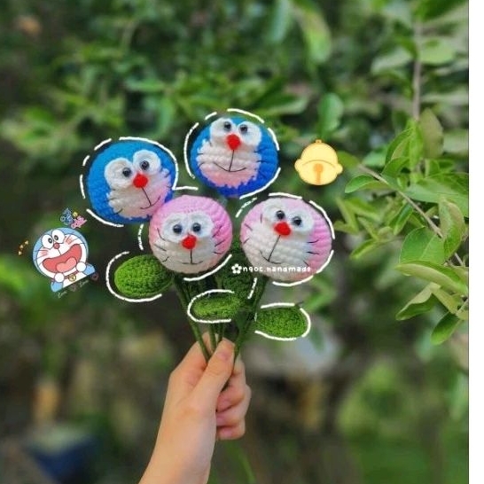 Cute doraemon wool flower (real photo) | Shopee Malaysia