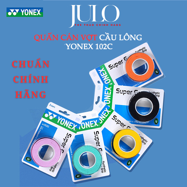Genuine 3 in 1 YONEX AC 102C badminton racket grips in all colors ...