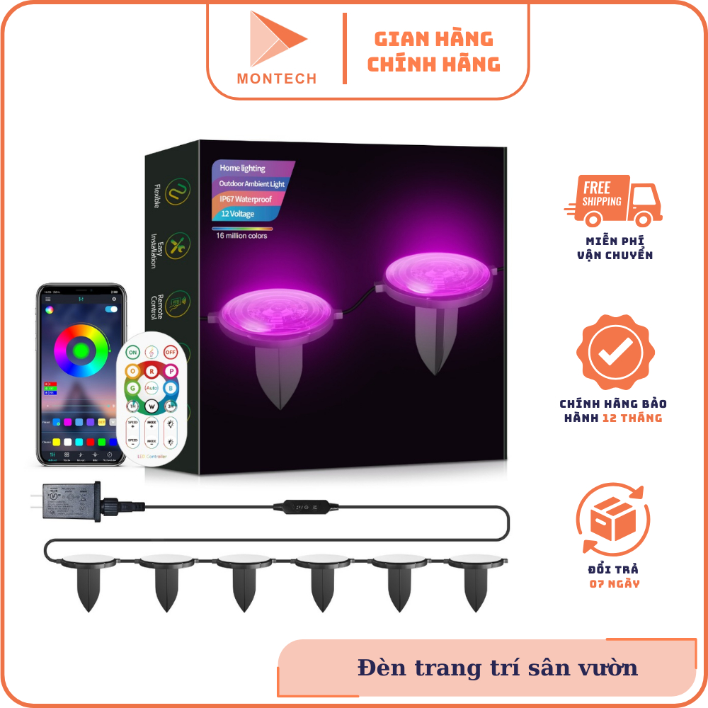 [Genuine] Argb led garden lights flash with music, change color of each ...