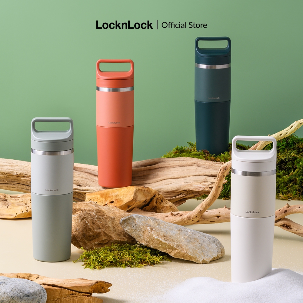 Stainless steel thermos with cup Lock&Lock Slo 2in1 with tumbler 600ml ...