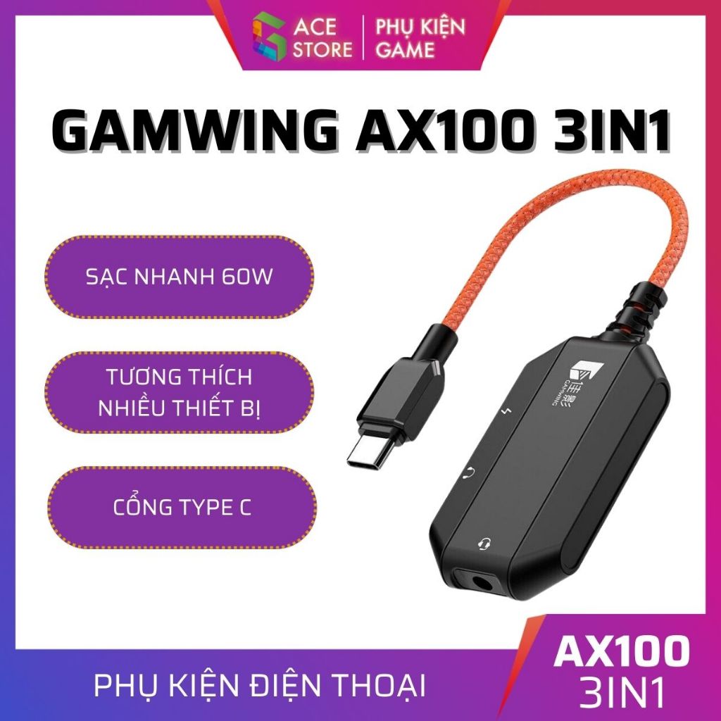 Gaming AX100 3IN1 | Multi-purpose Adapter Hub Supports 60W Fast sac ...