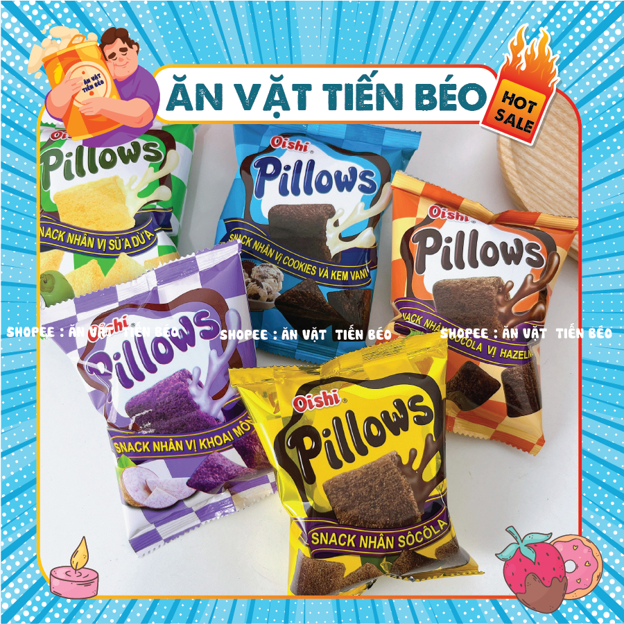 Oishi snack Pillows chocolate, taro, almond, coconut milk, vanilla ice ...
