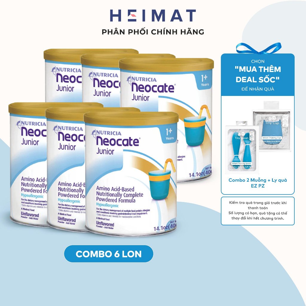 [Free Spoon, Cup EZPZ] Combo 6 Cans Of Neocate Junior 400g (From 1 Year ...